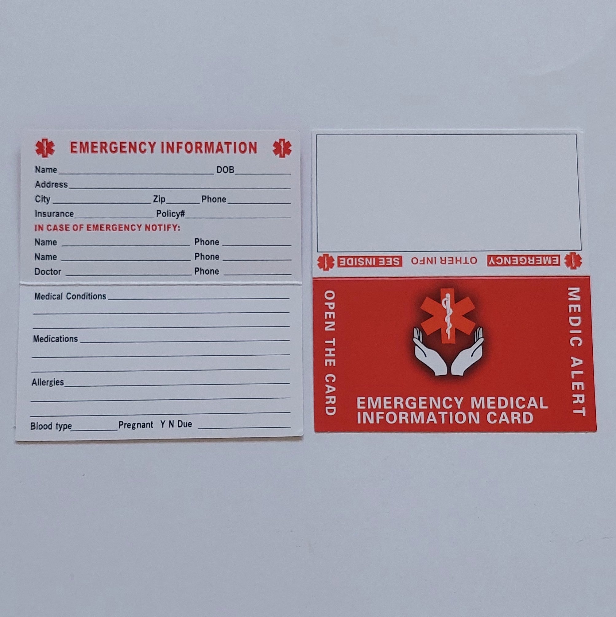 Medical Emergency Information Card | Intrepid Safety